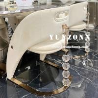 China Nordic Designer Crystal Decorated Dining Chairs Light Luxury Metal for Wedding Hotel Living Room Hall Use for sale