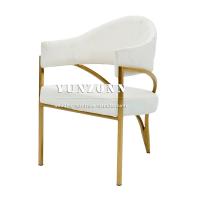China China Factory Bride Luxury Wedding Chairs Hotel Restaurant Cafe Golden Stainless Leather Modern Dining Room Chair for sale