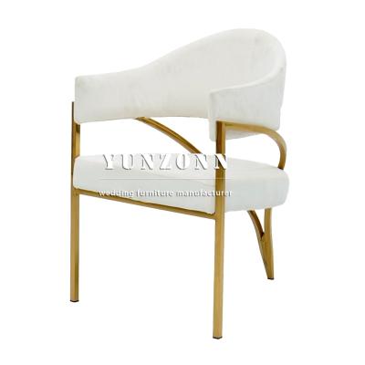 China China Factory Bride Luxury Wedding Chairs Hotel Restaurant Cafe Golden Stainless Leather Modern Dining Room Chair for sale