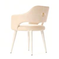 China Nordic Modern Designer Dining Chair Model Room Metal Leisure Chair Simple and Luxury Hotel Restaurant Dining Chair for sale