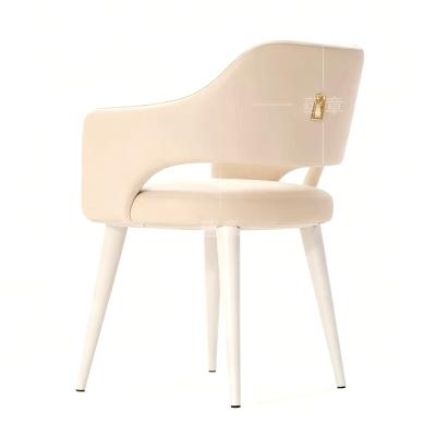 China Nordic Modern Designer Dining Chair Model Room Metal Leisure Chair Simple and Luxury Hotel Restaurant Dining Chair for sale