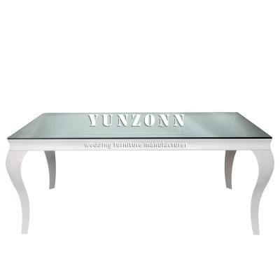 China Wholesale Popular White Rectangular Table Wedding Dotel Table for Wedding Birthday Outdoor Events for sale