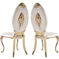 China Furniture Factory Direct Sales of Stainless Steel Gold-plated Classic-style High-back Chairs Suitable for Weddings and Banquets for sale