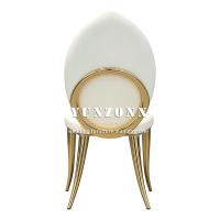 China Modern Rental Furniture PU Leather Gold Round Party Wedding Dining Chair Luxury Hotel Event for sale