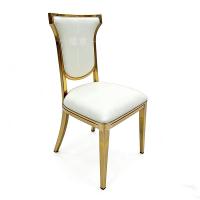 China Hot Sale Modern Cheap Wedding Party Events Furniture High Back Stainless Steel Gold Banquet Dining Chair for sale