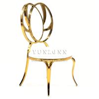 China Event Luxury Elegant Chair Wedding Chair Rental Chair Gold Stainless Steel Hotels and Restaurants for sale