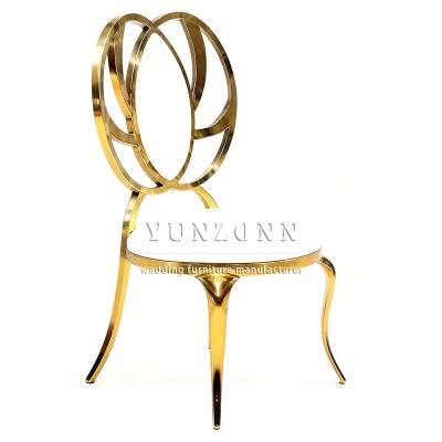 China Event Luxury Elegant Chair Wedding Chair Rental Chair Gold Stainless Steel Hotels and Restaurants for sale