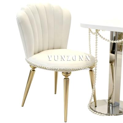 China Wholesale Luxury PU Leather Wedding Dining Chair Stainless Steel Gold Wedding Hotel Chair for Event Party for sale