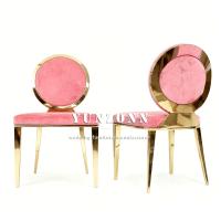China Factory Supply pink and Gold Events Stainless Steel Stackable Chair Gold Luxury Louis Events Banquet Wedding Chairs for Event for sale