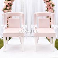 China High Quality Wedding Banquet Dining Events Velvet Iron Frame White Party Chairs for sale