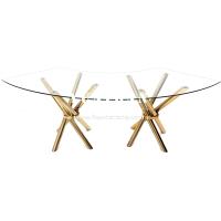 China Multiple Shape Selection Circle Rectangle Ellipse Serpentine Stainless Steel Dining Table Base Wedding Tables for Sale for sale