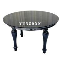 China Fancy Wedding Events Furniture All Black Stainless Steel Circle Hotel Banquet Luxury Dining Tables for sale