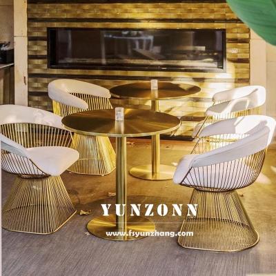 China Wholesale Stainless Steel Table Legs Brushed Metal Dining Table Base Cafe Furniture for sale