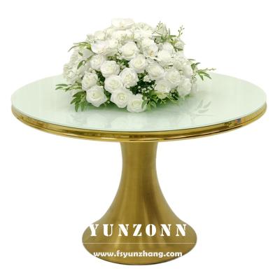 China New Arrival Luxury Design Gold Stainless Steel Wedding Round Dining Table for Event Used for sale