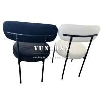 China Modern Luxury Black Metal Frame Velvet Dining Chairs Event Rental Velvet Chair for sale