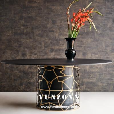 China Wholesale Luxury Living Room Furniture Interior Night Club Exterior Turkey Design Black Stainless Steel Table for Wedding for sale