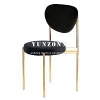 China Hotel Furniture Luxury Gold Dining Chair Stainless Steel High Back Event Wedding Dining Chair for sale