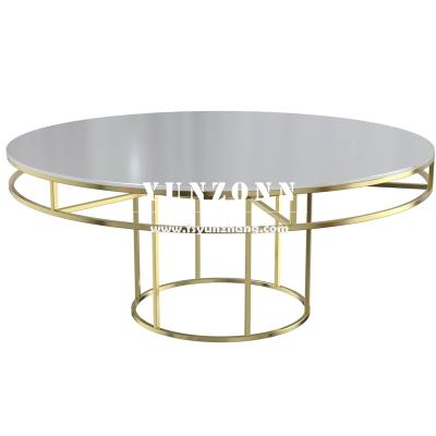 China High Quality Glass Top Gold Stainless Steel Cake Table Stand for Party Wedding Decoration for sale