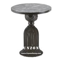 China 2025 Modern Round Side Table with Fringe Design Durable Copper Home Furniture for Hotel and Living Room Use for sale
