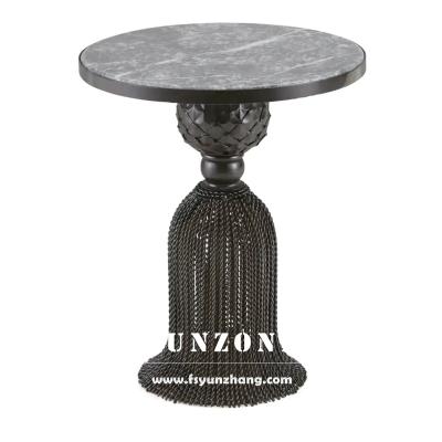 China 2025 Modern Round Side Table with Fringe Design Durable Copper Home Furniture for Hotel and Living Room Use for sale