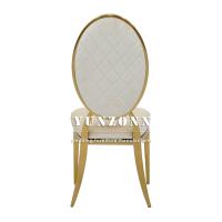 China Modern Stackable Wedding Event Chair Gold Stainless Steel Hotel Banquet Chair for sale