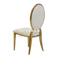 China Modern Stackable Wedding Event Chair Gold Stainless Steel Hotel Banquet Chair for sale