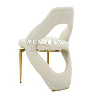China Chinese Modern Elegant New Arrival Upholstered Nordic Velvet Hotel Padded Dining Room Chair for sale