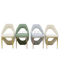 China Chinese Modern Elegant New Arrival Upholstered Nordic Velvet Hotel Padded Dining Room Chair for sale