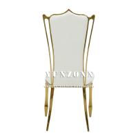 China Luxury Furniture Golden Stainless Steel Hotel Chairs Calabash Feet Chair Armless Chairs for Bride and Groom Wedding Events for sale