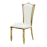 China Luxury Furniture Golden Stainless Steel Hotel Chairs Calabash Feet Chair Armless Chairs for Bride and Groom Wedding Events for sale