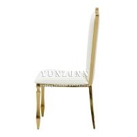 China Luxury Furniture Golden Stainless Steel Hotel Chairs Calabash Feet Chair Armless Chairs for Bride and Groom Wedding Events for sale