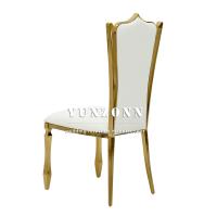 China Luxury Furniture Golden Stainless Steel Hotel Chairs Calabash Feet Chair Armless Chairs for Bride and Groom Wedding Events for sale