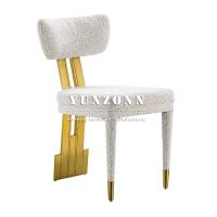 China High-End Living Room Leisure Chair Luxury Stainless Steel Accent Chair Mix Color Upholster Dining Chair for sale