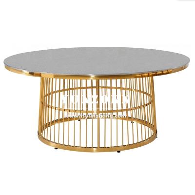 China Gold Stainless Steel Dining Round Tables Event Rental Design Table and Chairs for sale