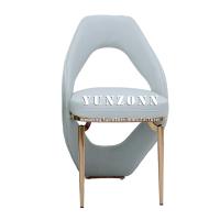 China PU Leather Luxury Rose Gold Metal Leisure Chair Restaurant Hotel Reception Catering Event Chair for sale