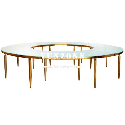 China 2025 New Style Stainless Steel Circle Shape Hotel Tables Banquet Hall Wedding Table for sale