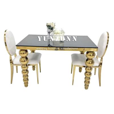 China Luxury Modern Stainless Steel Dining Table Factory Direct Sale for Outdoor Hotel Wedding Event Party Decorations for sale