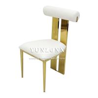 China New Design Event Gold Stainless Steel Dining Wedding Chair for Wedding Furniture Rental for sale