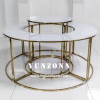 China Stainless Steel Metal MDF Top Wedding Table Decoration Elegant Circle Design for Hotel Usage for sale
