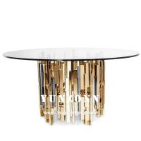 China Dubai Collection Stainless Steel Wedding Cake Table with Glass Top Elegant Hotel Furniture Decor for sale