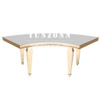 China Dubai Half Moon Wedding Table Stainless Steel and MDF Event Table for Banquets Restaurants Living Rooms and Halls for sale