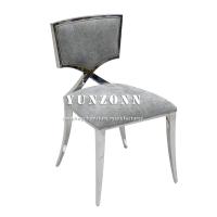 China Special Design Hotel Banquet Furniture Stainless Steel Chair Silver Frame Party Dinning Event Chair for sale