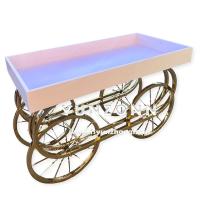 China Fancy Golden Stainless Steel Candy Cart Display Modern Design Food Dessert Cart Wedding Dining Outdoor Events-Hotly Recommended for sale