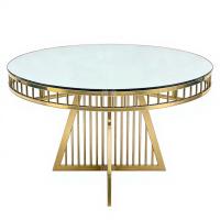 China 2026 New Stainless Steel Mesh Wedding Round Table for Banquets and Events Durable Metal Event Table for sale