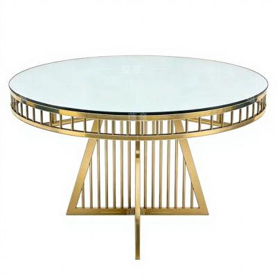 China 2026 New Stainless Steel Mesh Wedding Round Table for Banquets and Events Durable Metal Event Table for sale