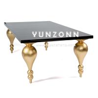 China Modern Stainless Steel Rectangle Dining Table With Four Big Legs for Outdoor Events Hotels Restaurants and Halls for sale