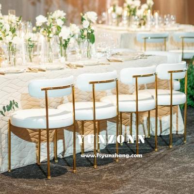 China Stackable Sherpa Cushion Metal Hotel Wedding Banquet Restaurant Chair White Fabric Upholstery Wedding Decor Chairs for sale