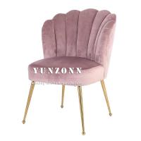 China Dinning Chairs Contemporary Upholstered Velvet Dining Chairs Backrest Dining Chairs With Golden Legs for sale