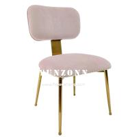 China Luxury Living Room Chair Gold Leg Nordic Pink Velvet Hotel Accent Chairs for Events for sale