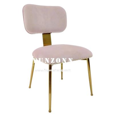 China Luxury Living Room Chair Gold Leg Nordic Pink Velvet Hotel Accent Chairs for Events for sale